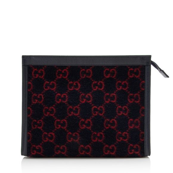 Gucci | Bags | Gucci Gg Wool Zip Pouch | Poshmark
